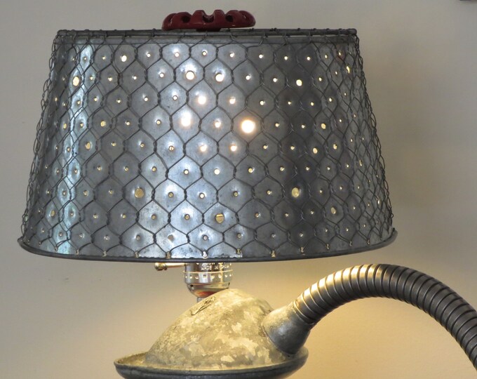 The Elephant in the Barnyard Rustic Tin Table Lamp With Shade - Etsy