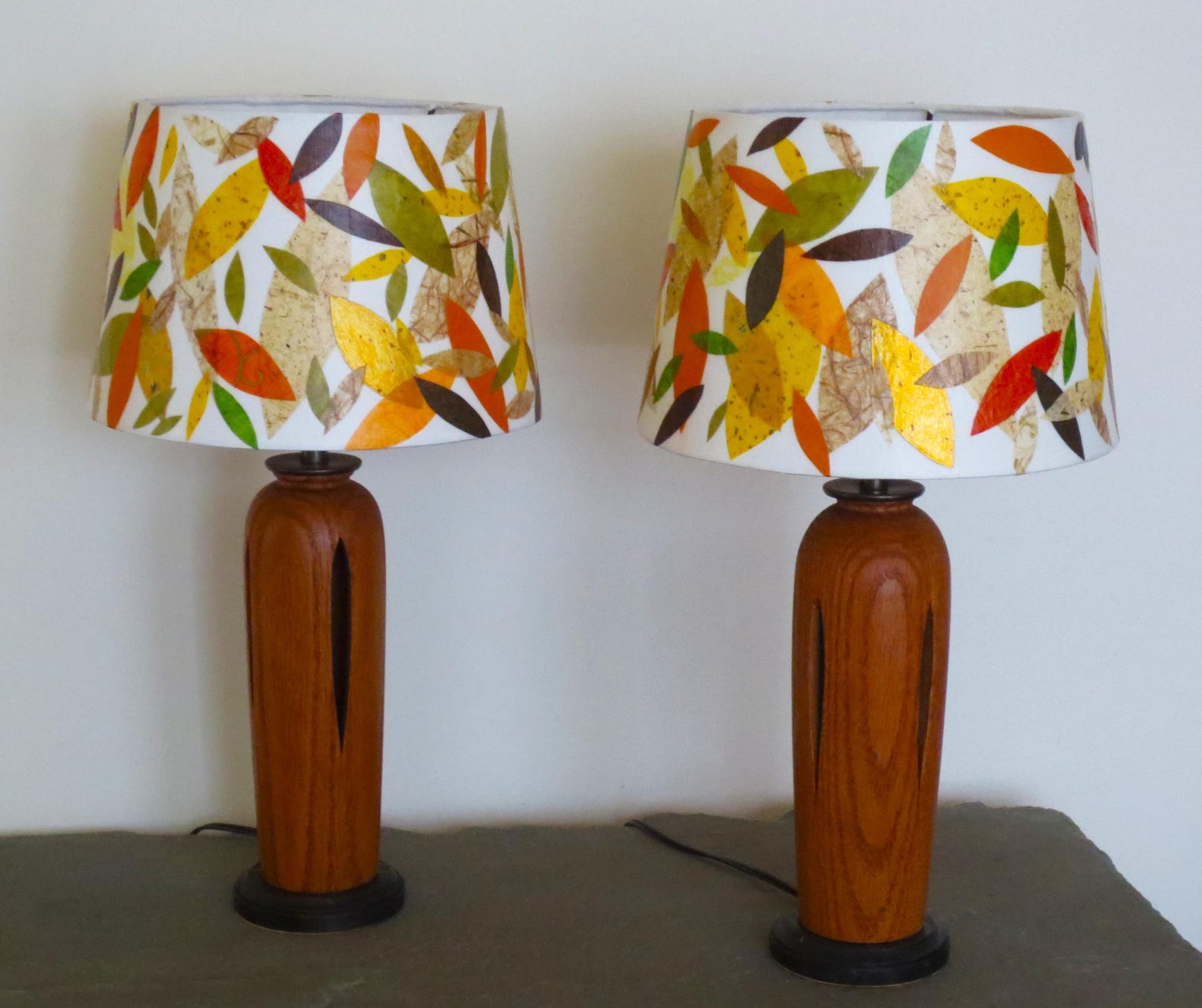 Fallen Mid-century Style Table Lamps - Pair! - Etsy