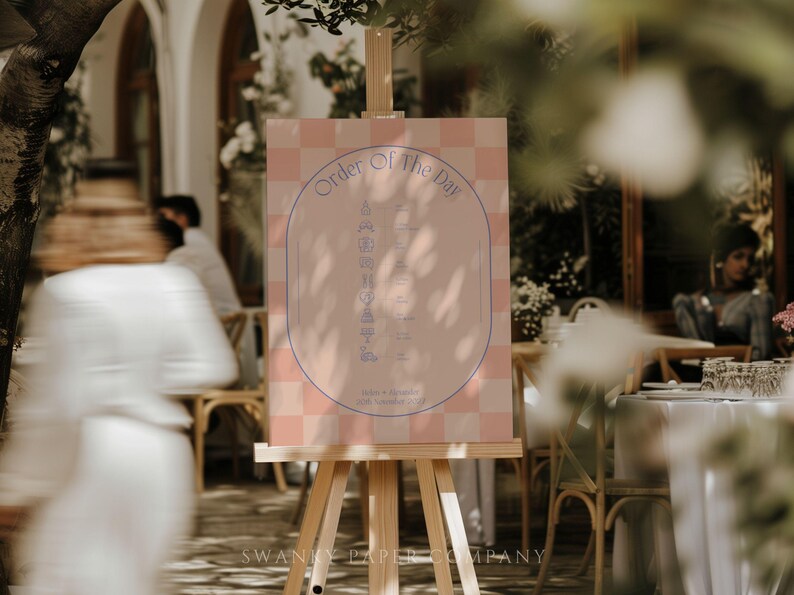 Pastel Wedding Order of the Day Sign Template, Printable Instant ...