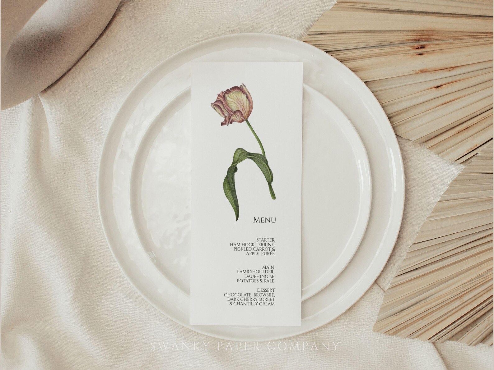 Pink Floral Wedding Menu Template, Instant Download, Fully Editable ...