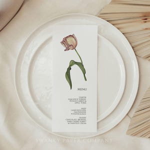 Pink Floral Wedding Menu Template, Instant Download, Fully Editable ...