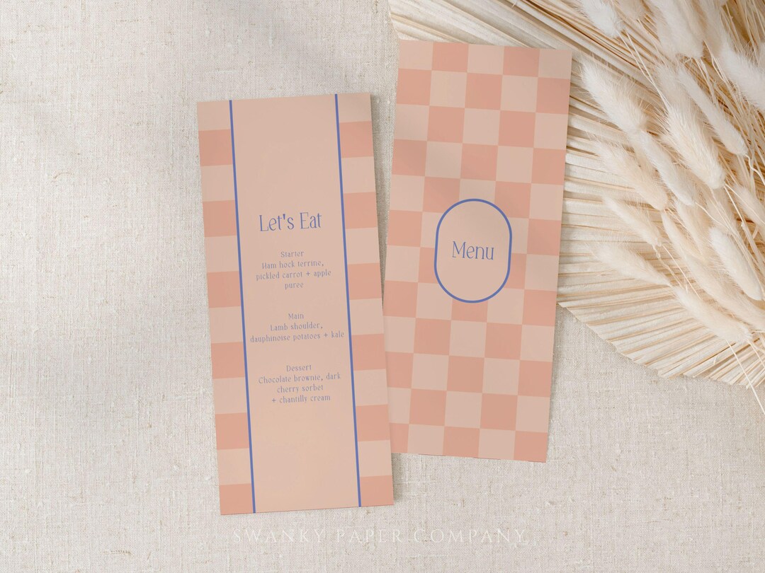 Wedding Menu Template, Editable Instant Download, Modern Dinner Menu ...