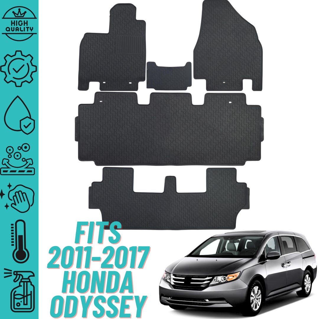 Floor Mats for Honda Odyssey 2011-2017: Heavy Duty All Weather Rubber ...