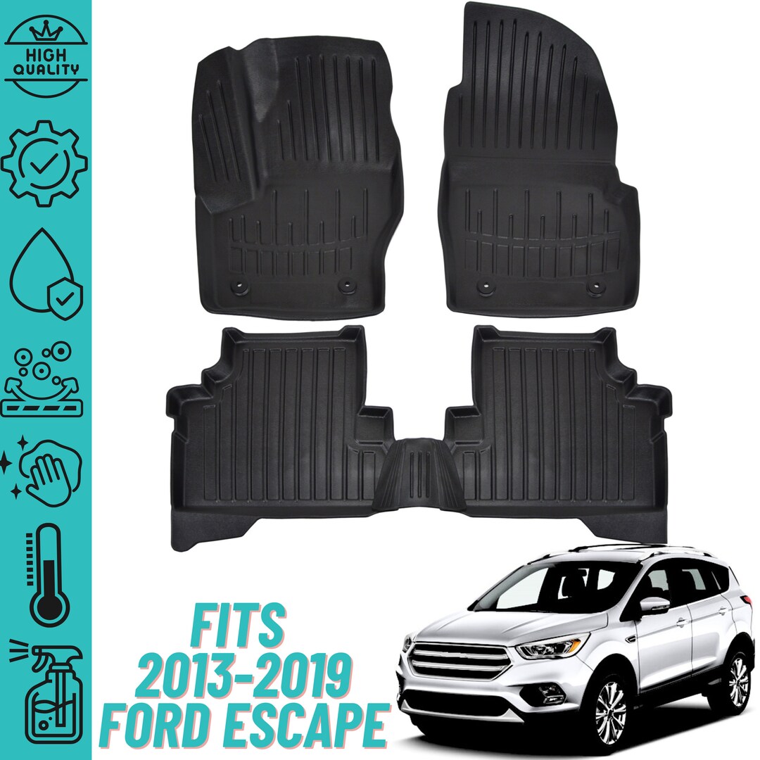 3D Floor Mats for 2013-2019 Ford Escape/c-max Heavy Duty, Custom Fit ...