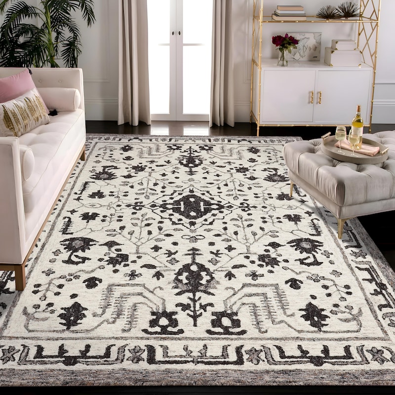 Black and White Rug - Etsy