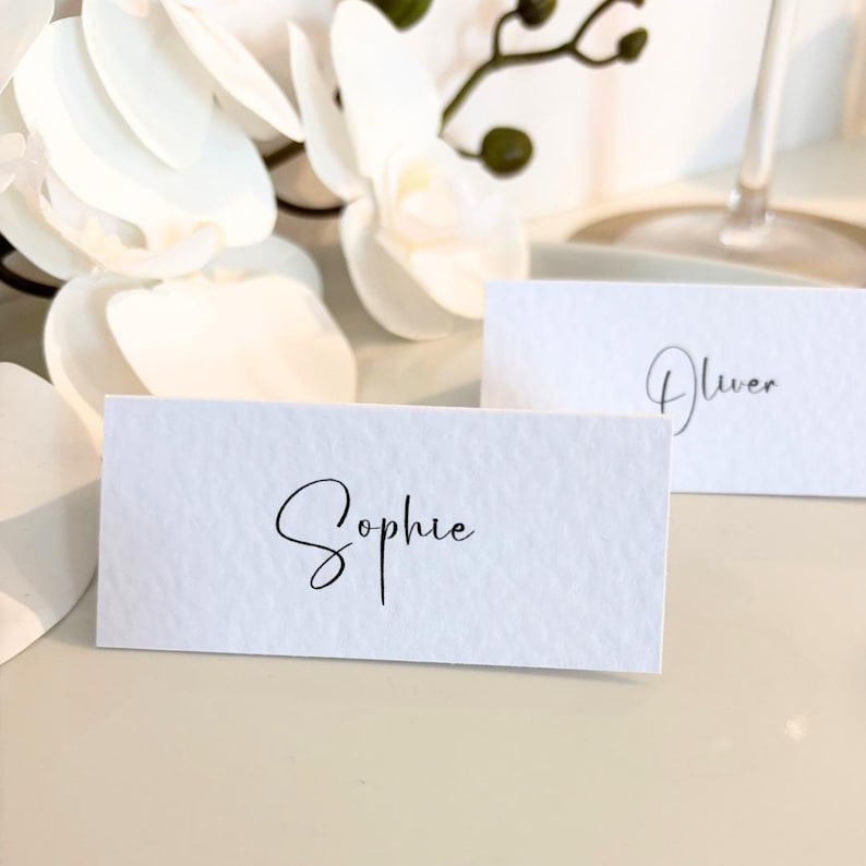 Personalized Wedding Place Cards: Elegant Tent Style, Hammered or Matte ...