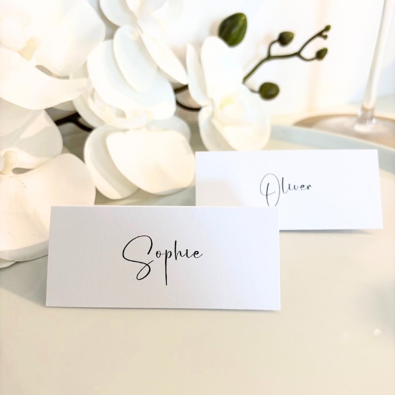 Personalized Wedding Place Cards: Elegant Tent Style, Hammered or Matte ...