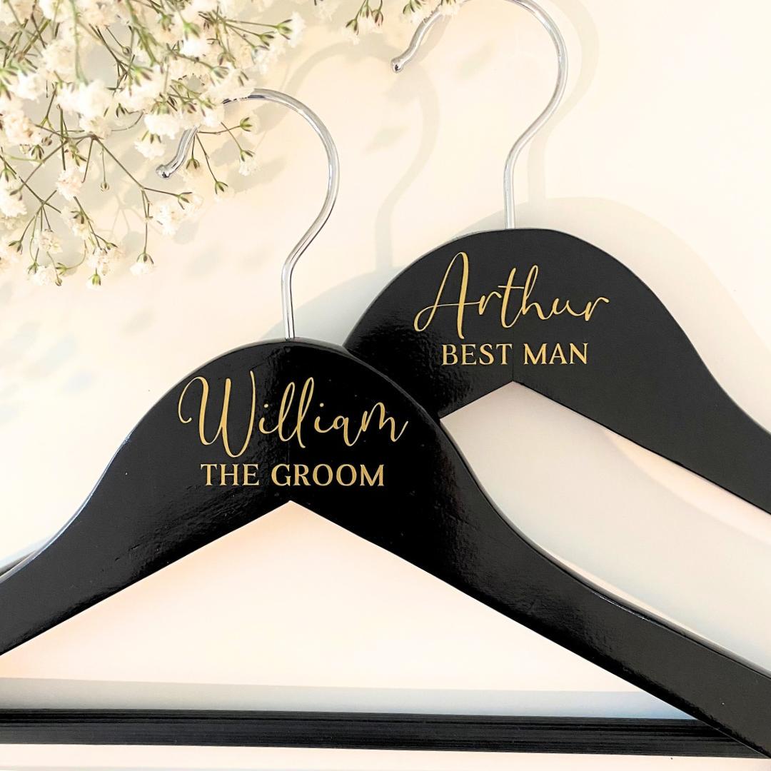 Personalized Black Wedding Hanger: Groom, Groomsmen, Usher - Etsy