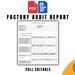 Factory Audit Report Template, Word and PDF Format, Fully Editable and ...