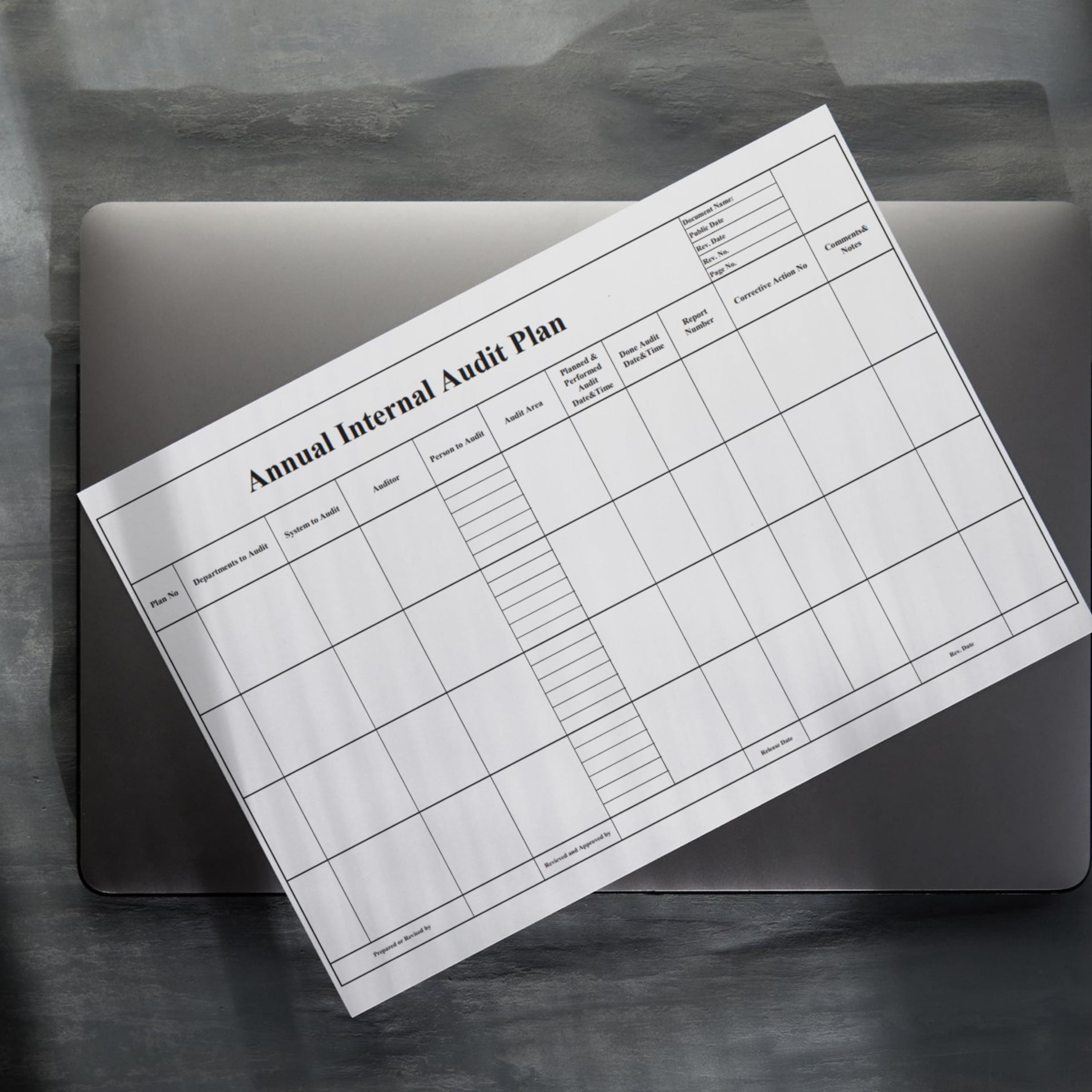 Internal Audit Plan Template, ISO 9001 Compliant, Excel and PDF Formats ...