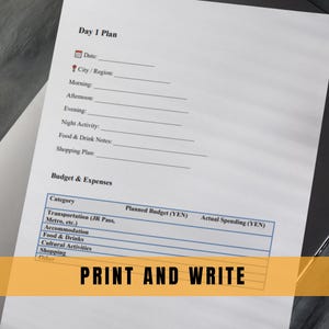 Japan Travel Planner Template, Printable PDF & Word Format, Japan Trip ...