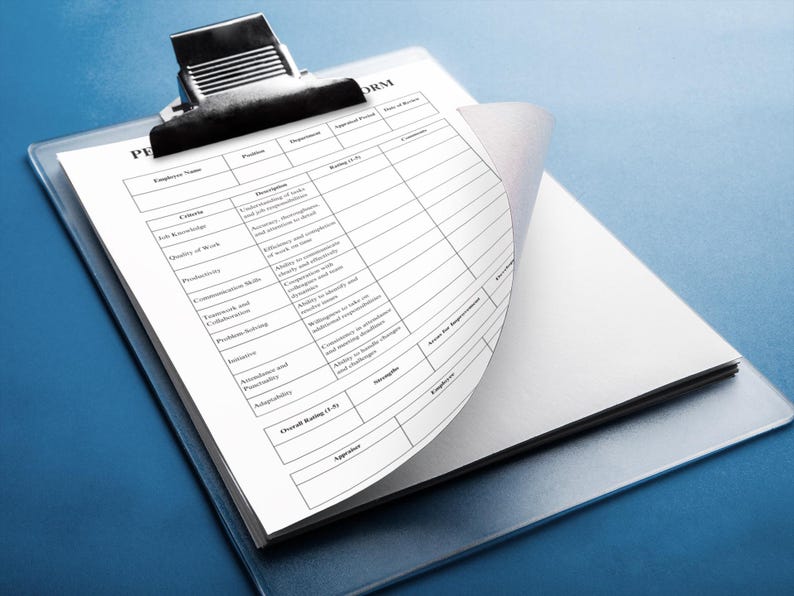 Performance Appraisal Form, A4 PDF Format, Professional and ...