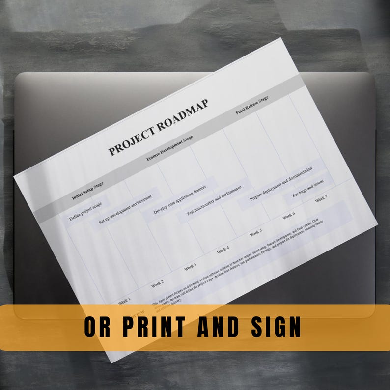 Project Roadmap Template, Word Format, Agile Focused, Customizable ...