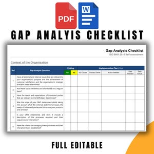 Iso 9001 Gap Analysis - Etsy