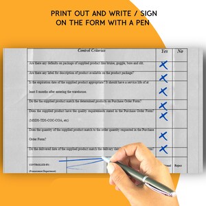 Incoming Quality Control Checklist Form Editable Supplier Product ...