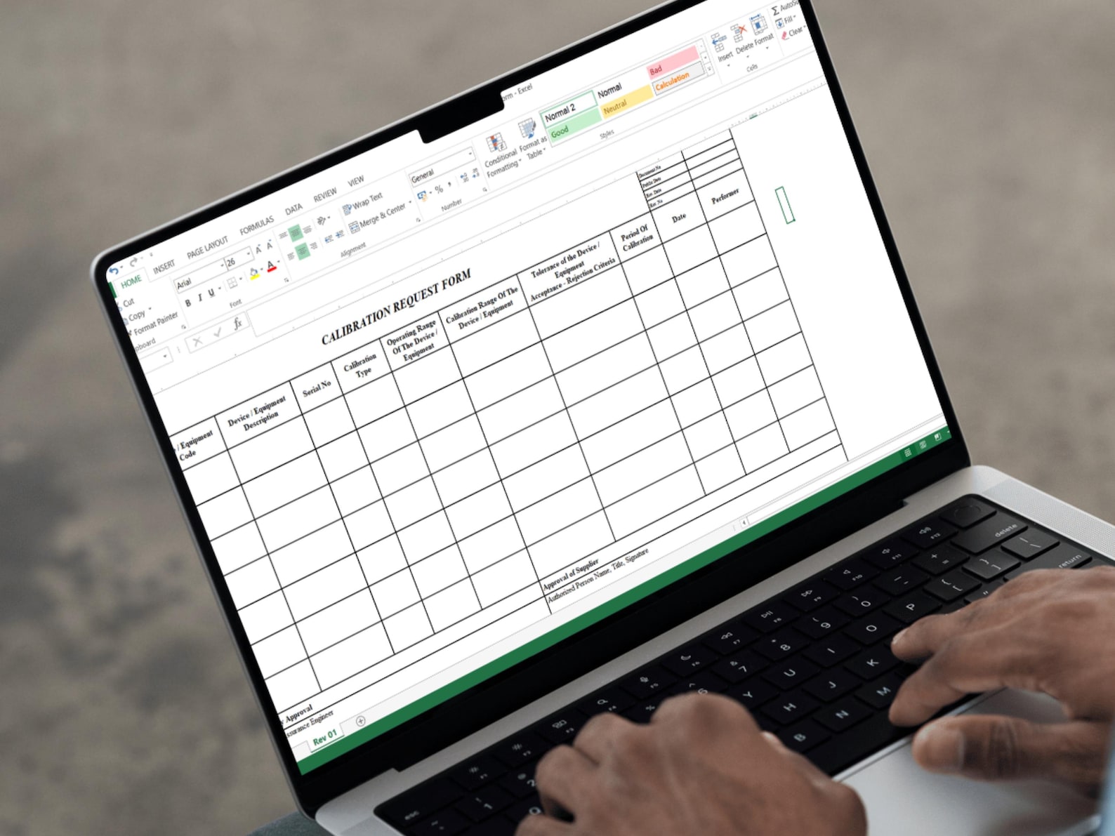 Calibration Request Form, Company & Supplier Approval Included ...