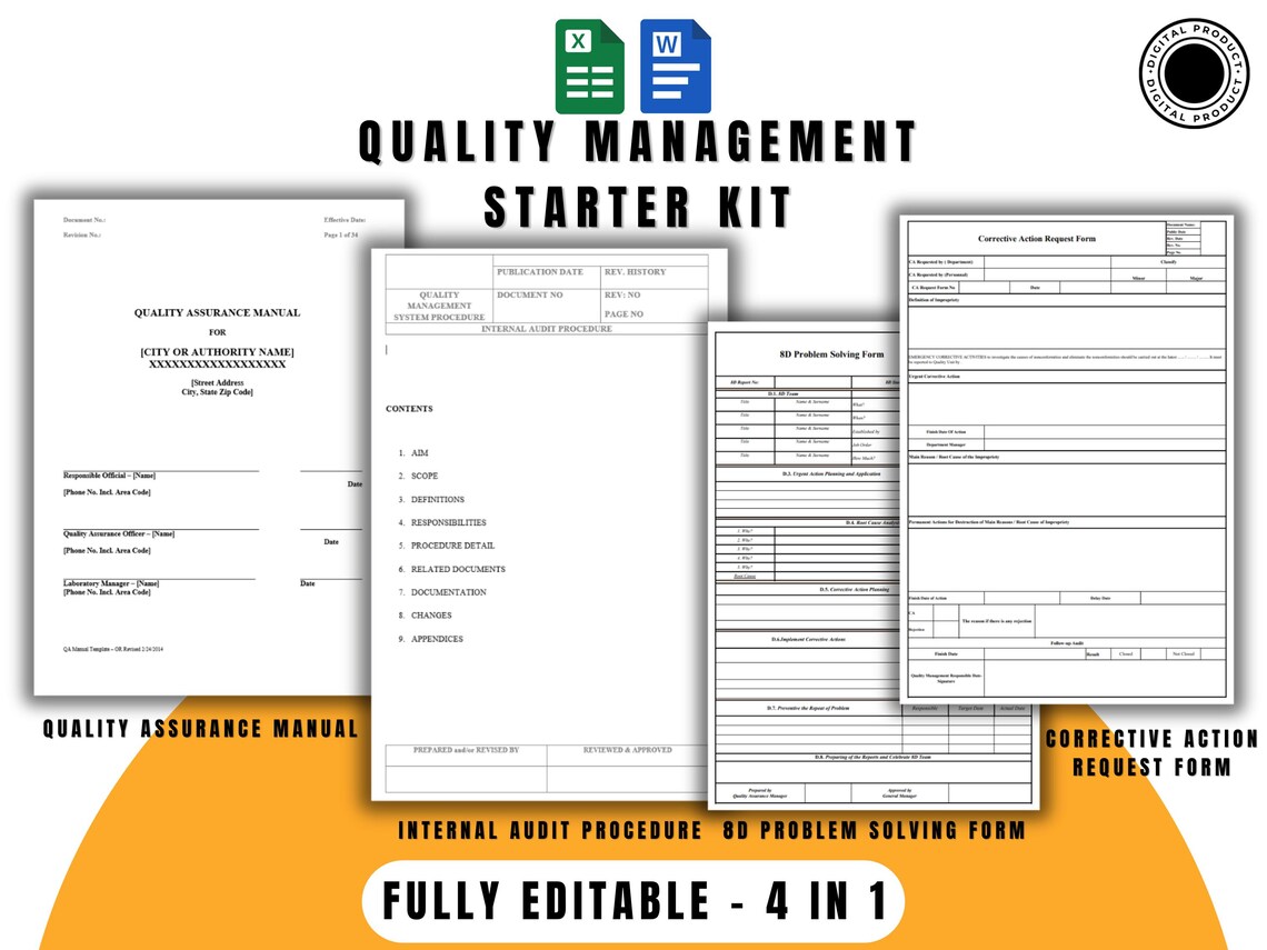 Quality Management Starter Kit, QMS Manual, Internal Audit Procedure ...