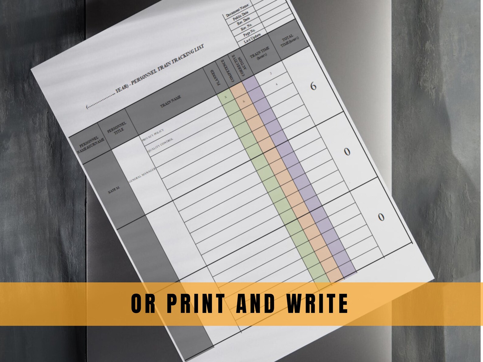 Employee Training Tracker, Automatic Hour Calculation, Editable Excel ...