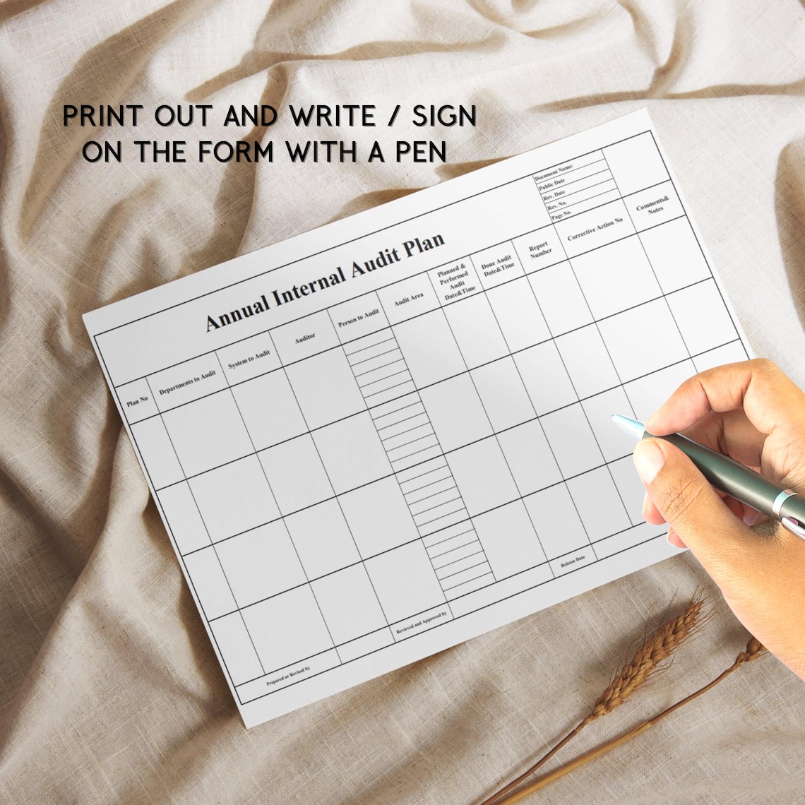 Internal Audit Plan Template, ISO 9001 Compliant, Excel and PDF Formats ...