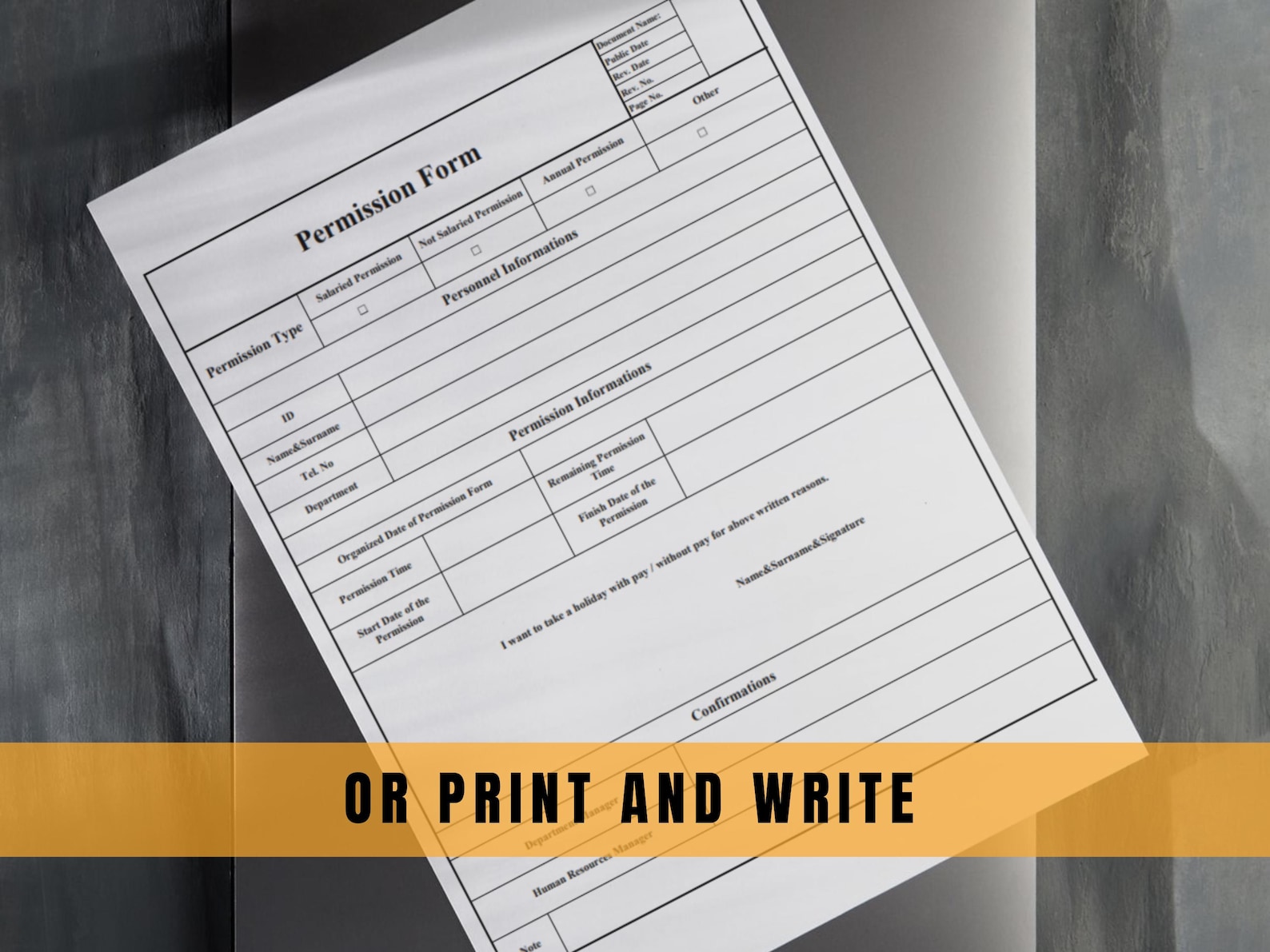 Employee Leave Request Form Template, Editable Excel & Printable PDF ...