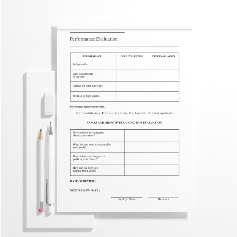 Performance Review Report Template, A4 PDF Format, Professional & Ready ...