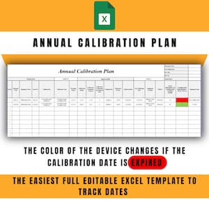 Calibration Tracker Template, Automated Color Change for Expired Dates ...