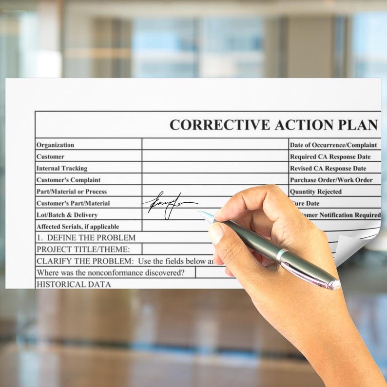 Corrective Action Form Template, PDF and Excel Format, Fully Editable ...
