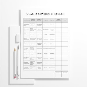 Quality Control Checklist PDF, Comprehensive Inspection Template, A4 ...