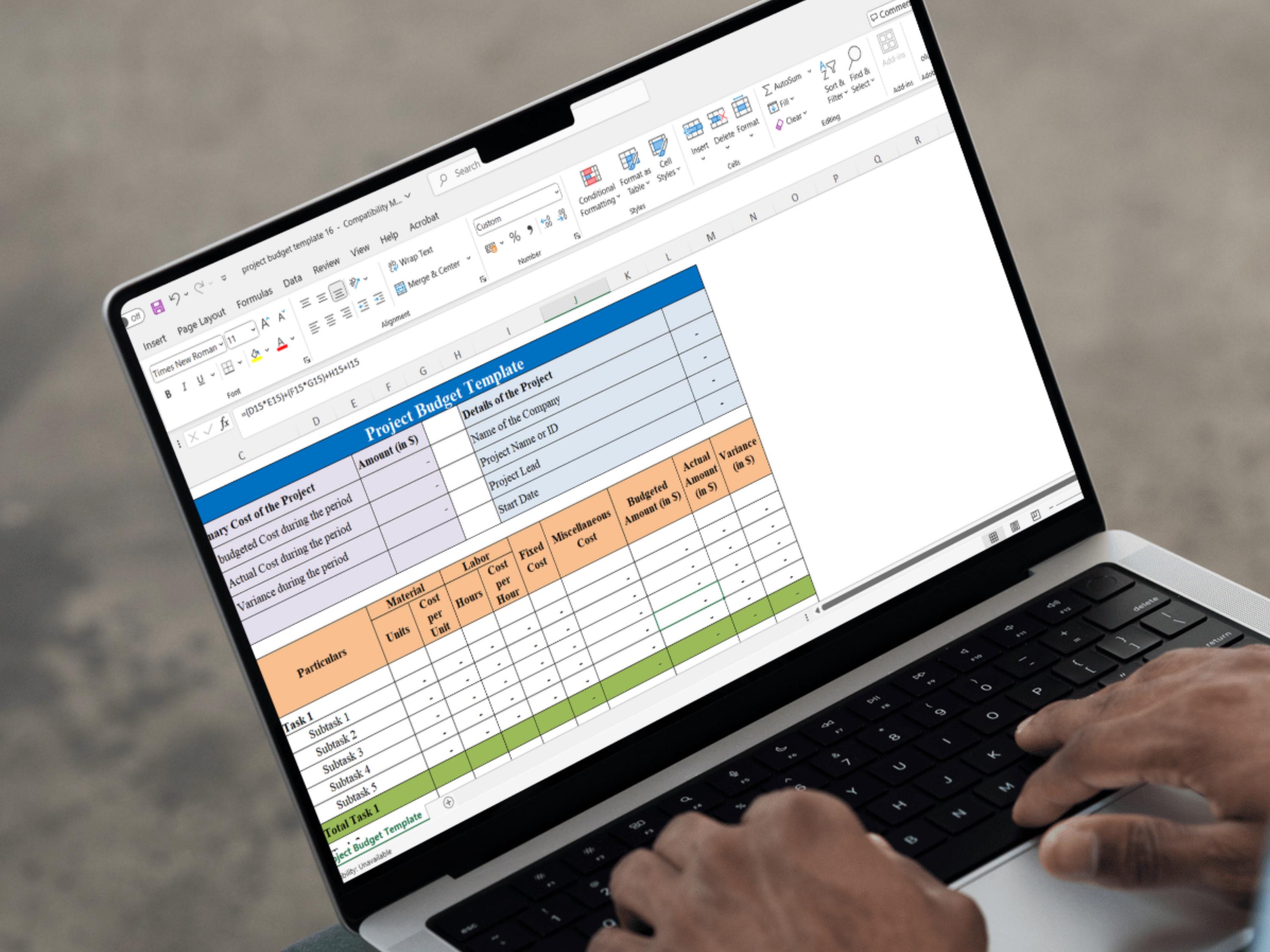 Project Budget Template, Editable Excel and PDF Format, Printable Cost ...