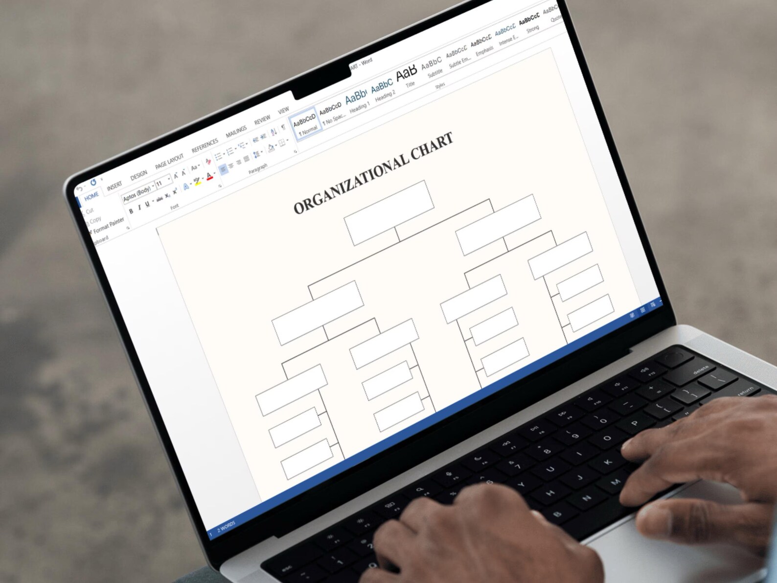 Organizational Chart Template, Word and PDF, Fully Editable Printable ...