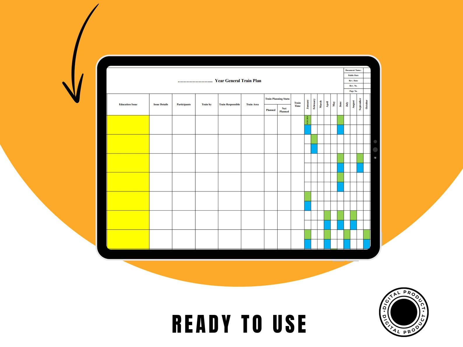 Annual Training Plan Template, Customizable Yearly Training Schedule ...