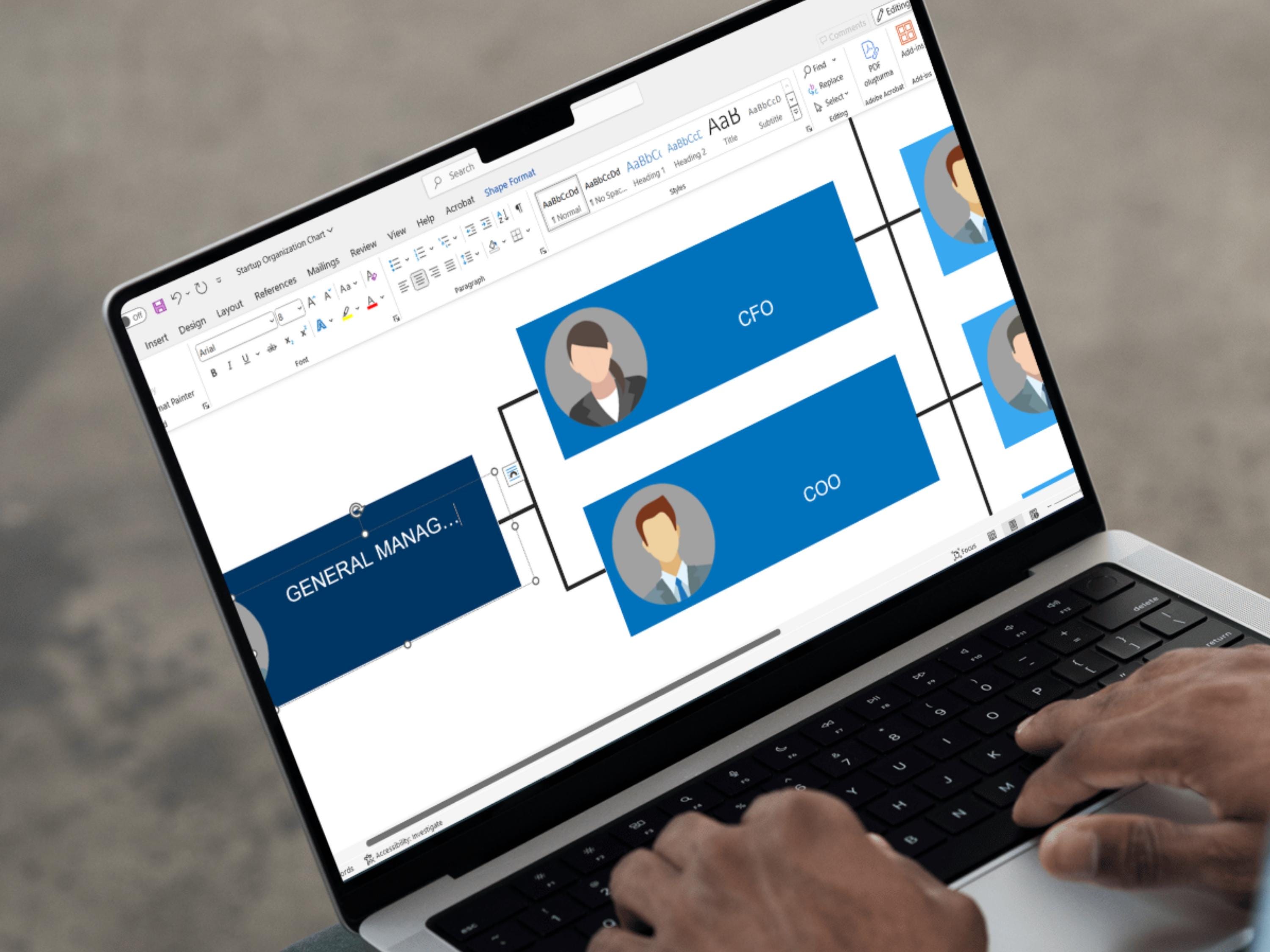 Startup Organizational Chart Template, Editable Word and PDF Format ...