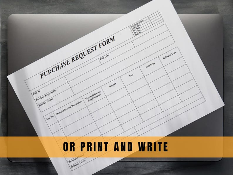 Purchase Request Form Template, Editable & Printable, ISO 9001 ...