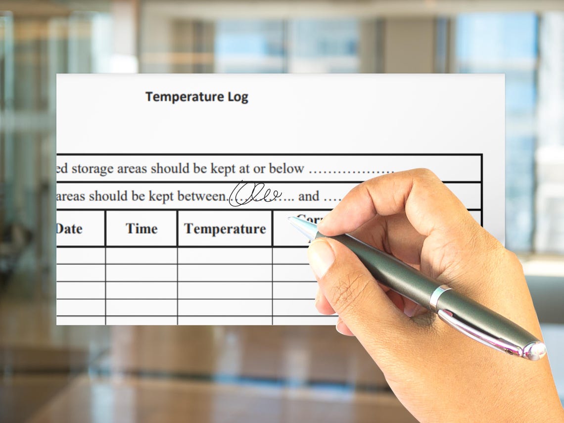 Temperature Log Template, PDF and Excel Format, Fully Editable and ...