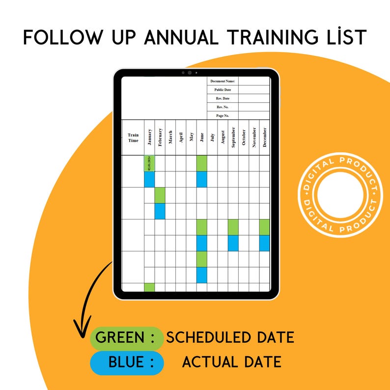 Annual Training Plan Participant List, Customizable Schedule ...