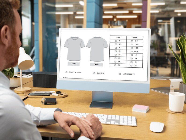 T-shirt Order Form Template PDF, Printable Shirt Order Sheet, Custom ...