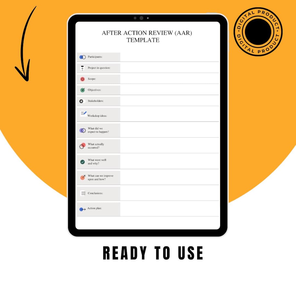 After Action Review Template PDF Word, Editable AAR Document, Printable ...