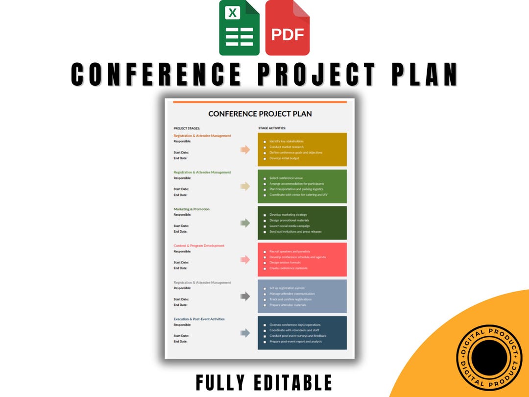 Conference Project Plan Template Excel PDF, Event Planning Spreadsheet ...