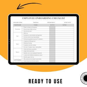 Employee Onboarding Checklist Template, PDF Format, Printable and Easy ...