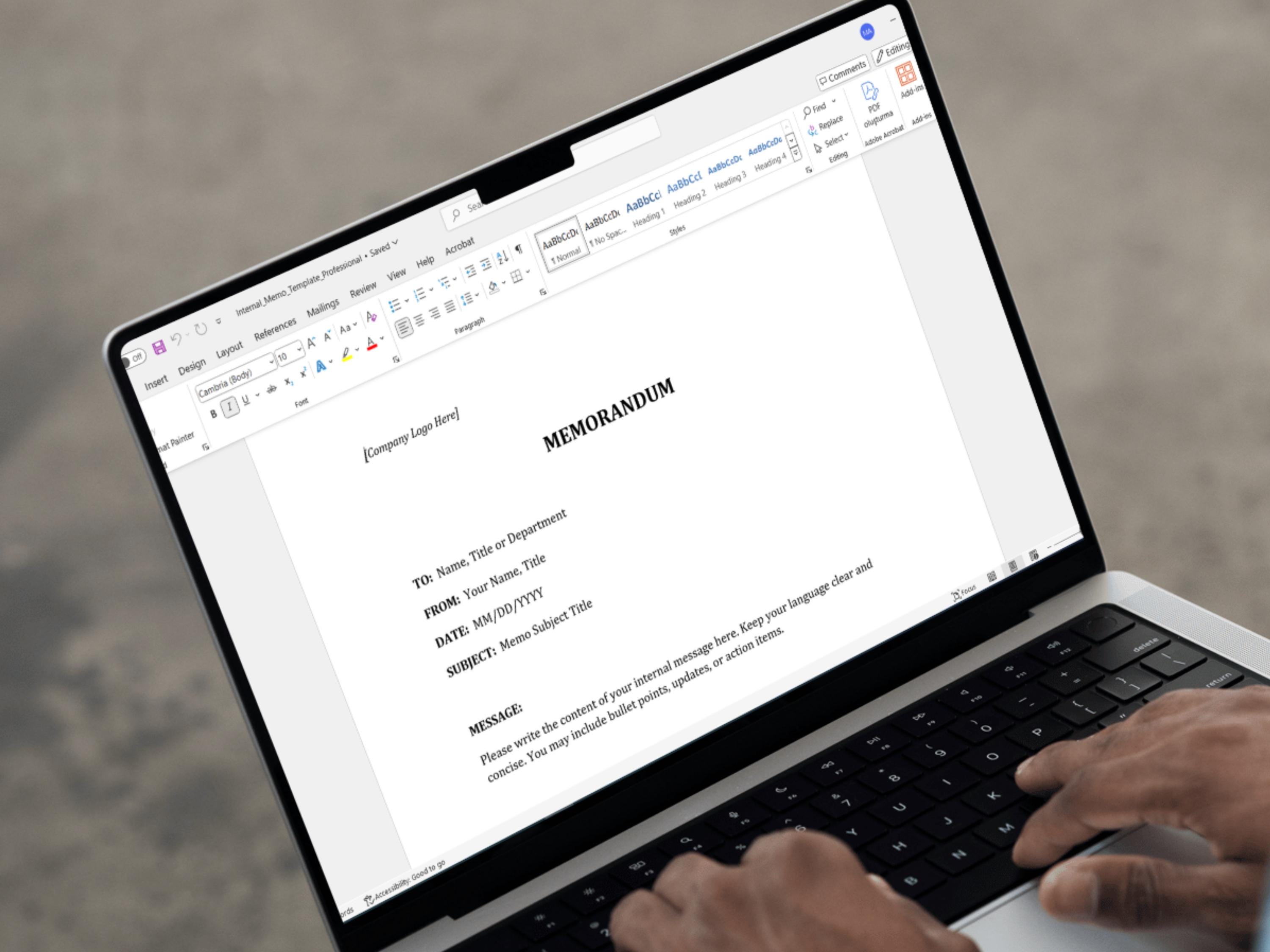 Professional Internal Memo Template: Editable Word & PDF Format - Etsy