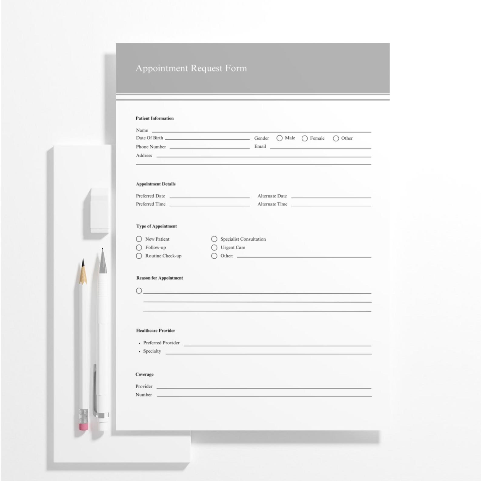 Appointment Request Form, A4 PDF Format, Professional and Comprehensive ...