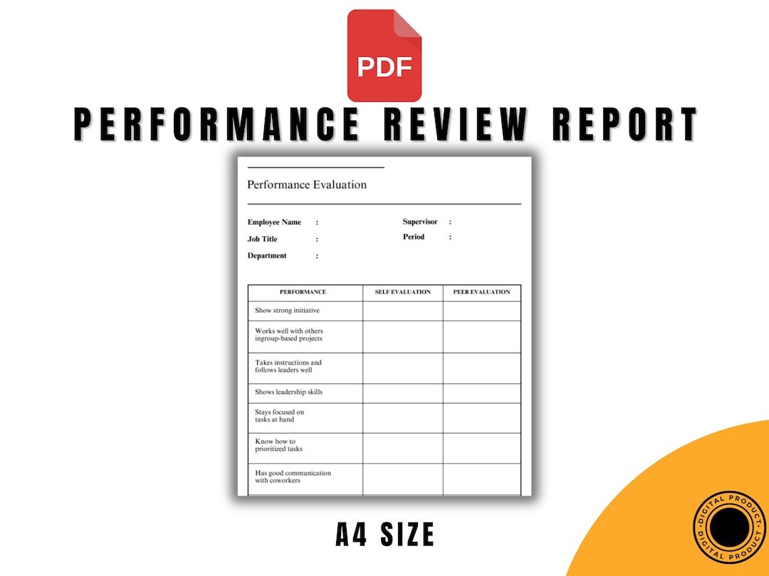 Performance Review Report Template, A4 PDF Format, Professional & Ready ...