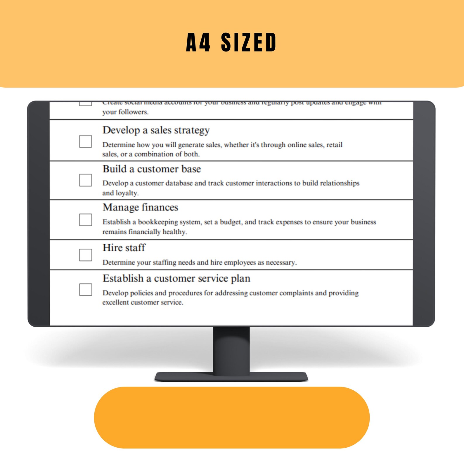Small Business Checklist PDF, Essential Startup Guide, A4 Planner, New ...