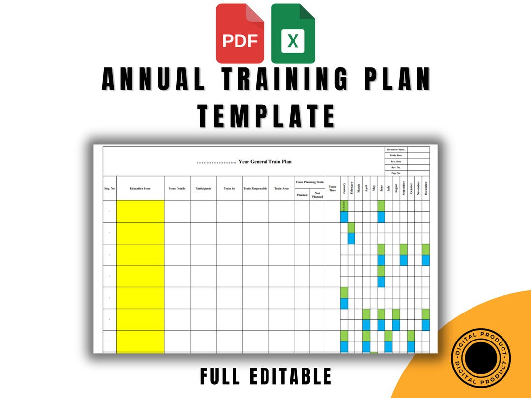 Annual Training Plan Template, Customizable Yearly Training Schedule ...