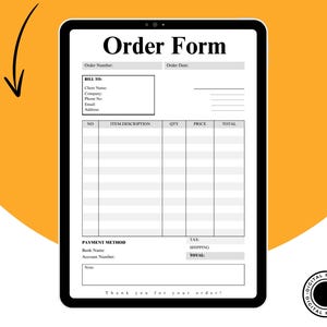 Order Form Template PDF, Fully Printable Order Sheet, Professional ...