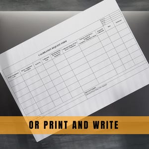 Calibration Request Form, Company & Supplier Approval Included ...