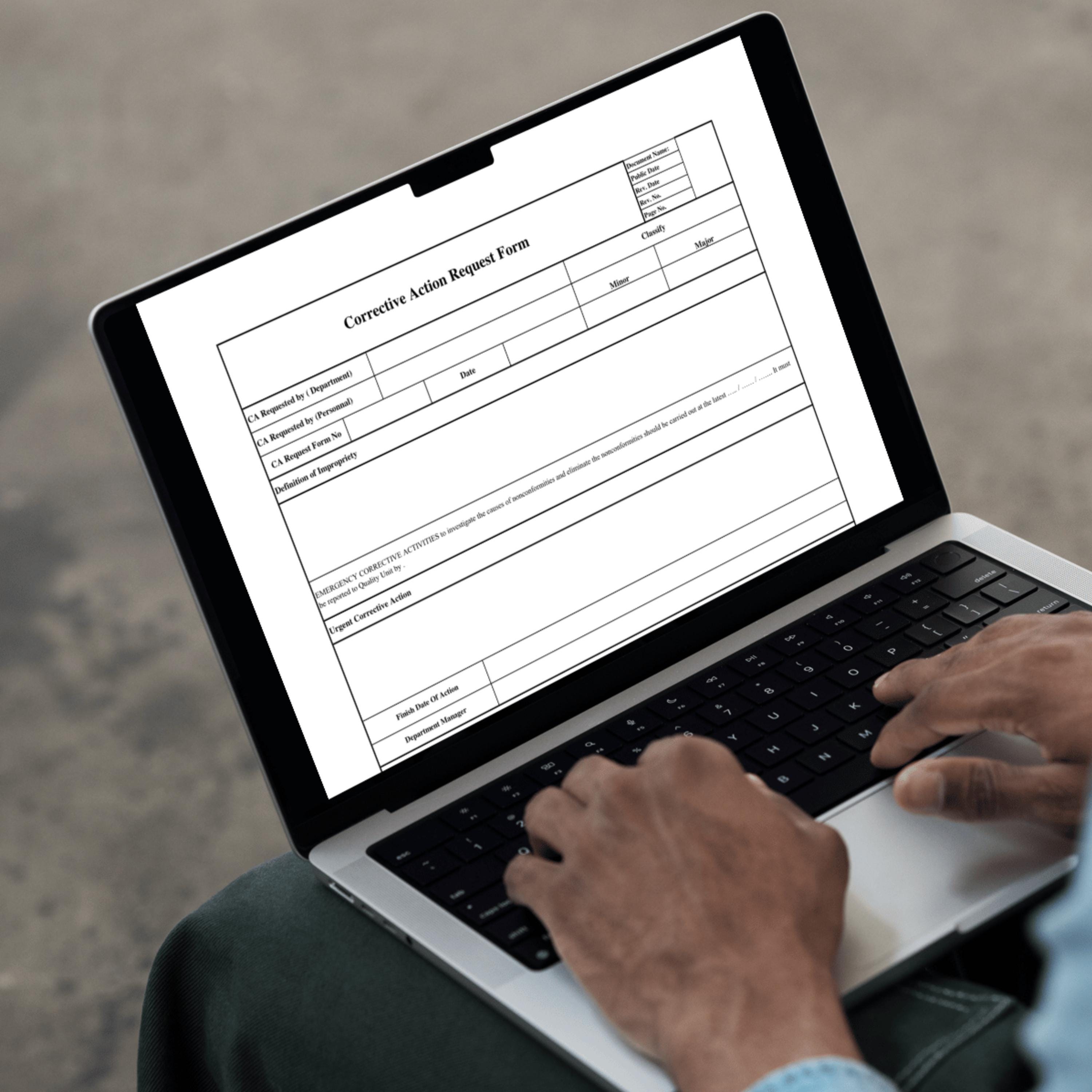 Corrective Action Request Form Template, ISO 9001 Compliant, Editable ...
