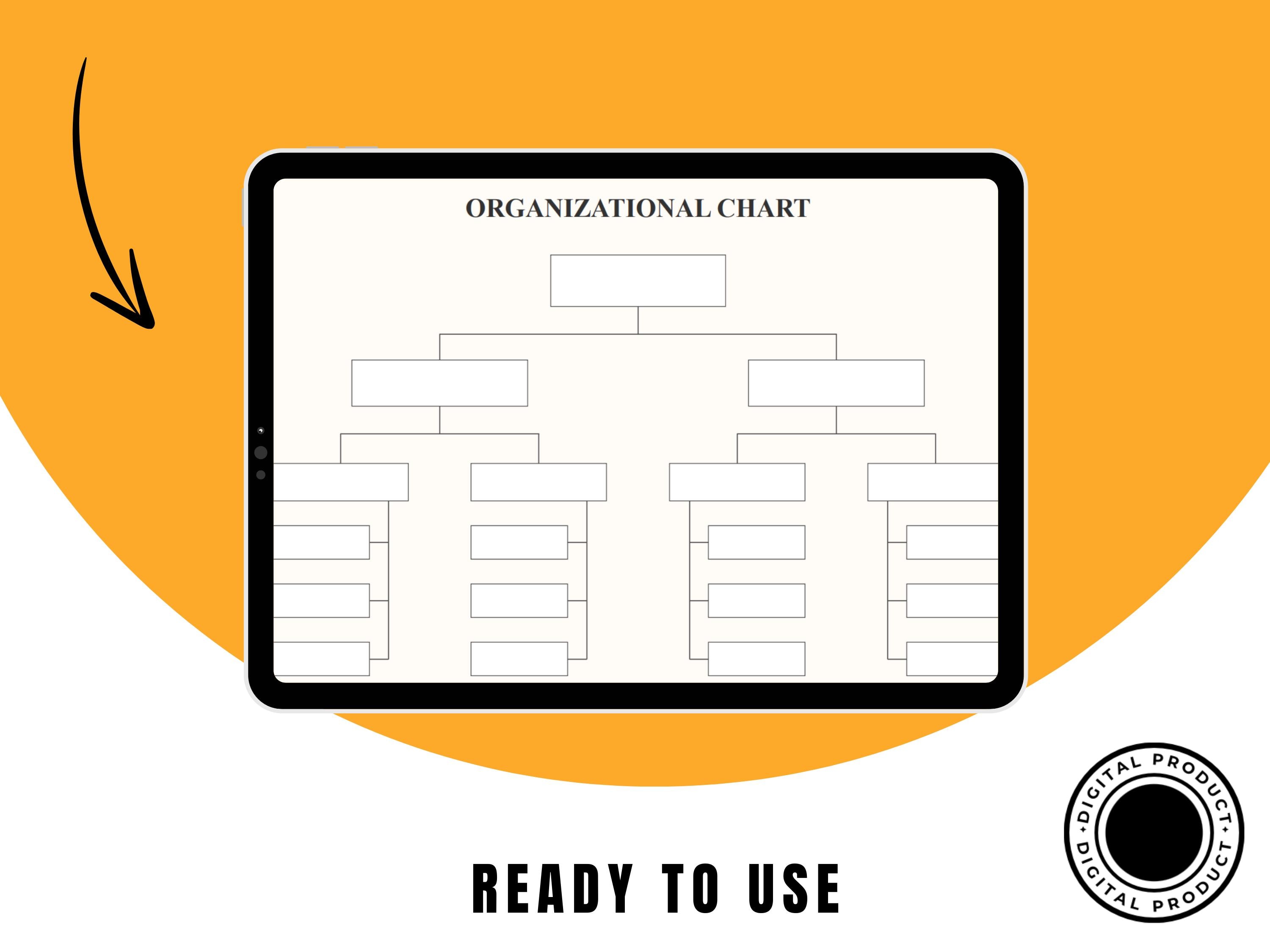 Organizational Chart Template for Word and PDF, Fully Editable ...