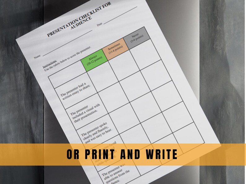 Presentation Checklist Template, PDF Format, Printable and Easy-to-use ...