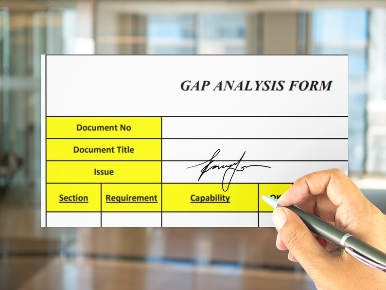 Gap Analysis Template, Editable Excel & Printable PDF Formats, ISO 9001 ...